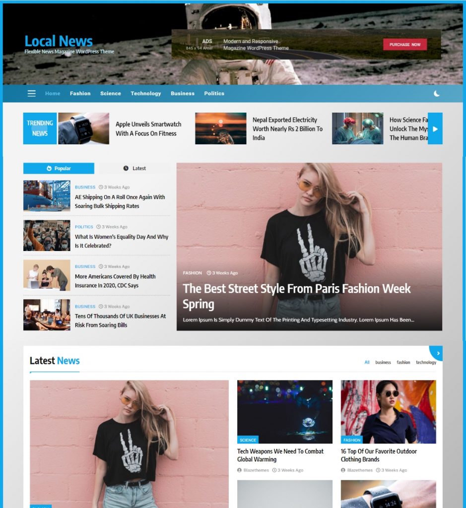 Local News Free WordPress Theme